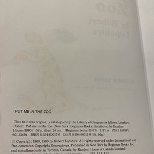 Other | Dr Seuss Put Me In The Zoo Book | Poshmark